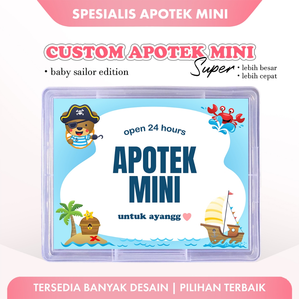 Jual Custom Apotek Mini Super Box P3K Sticker Hadiah - Baby Sailor ...