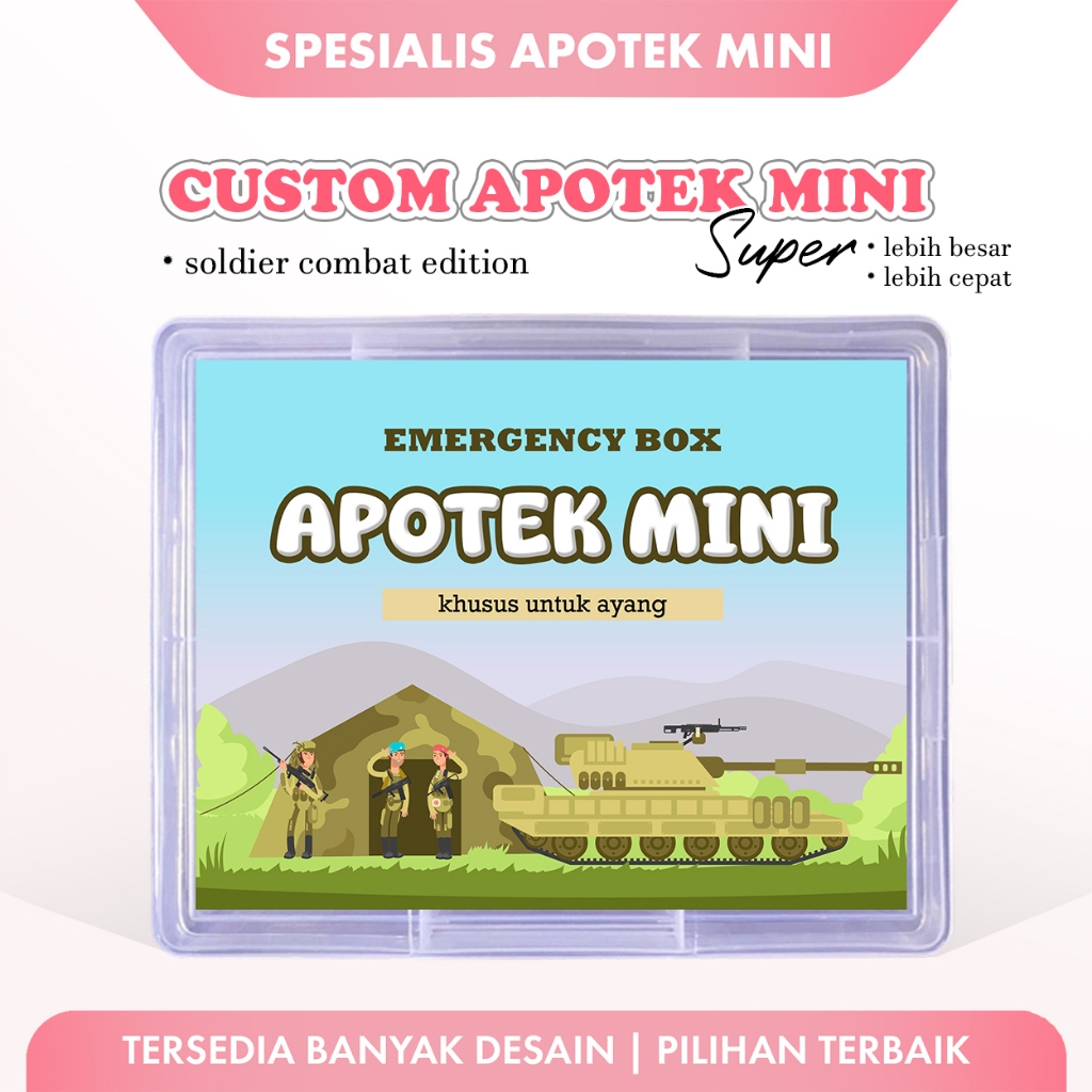 Jual Custom Apotek Mini Super Box P3K Sticker Hadiah - Soldier Combat ...