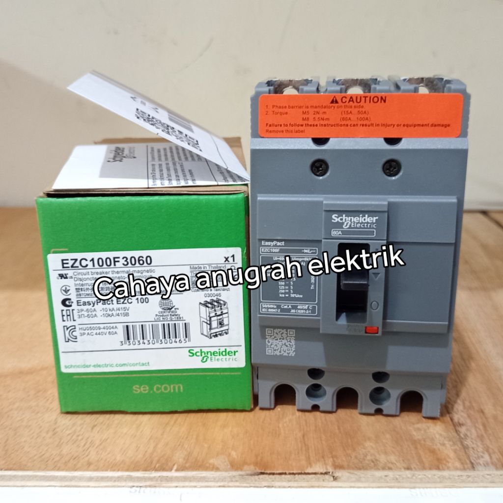 Jual Schneider MCCB EZC100F 60A 3P mccb NFB 60A original100% | Shopee ...