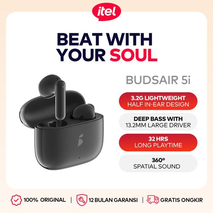 Jual itel BudsAir 5i | Earbud dengan AI Terjemahan Suara | 32 Jam Daya ...
