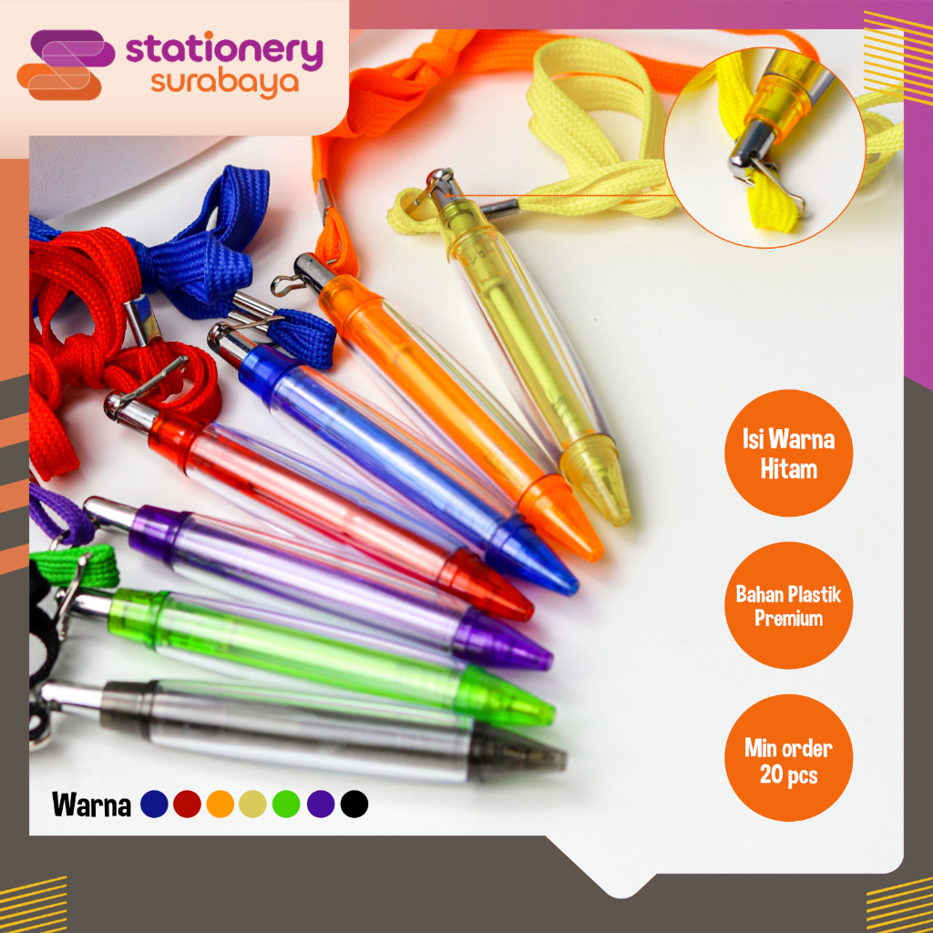 Jual Ballpoint Tali Cabe Bolpen Pen Pena name tag lanyar Promosi ...