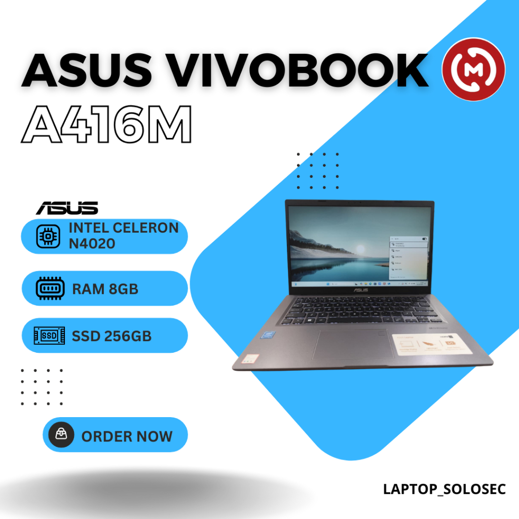 Jual LAPTOP ASUS VIVOBOOK A416M | Intel Celeron N4020 | RAM 8GB | SSD ...