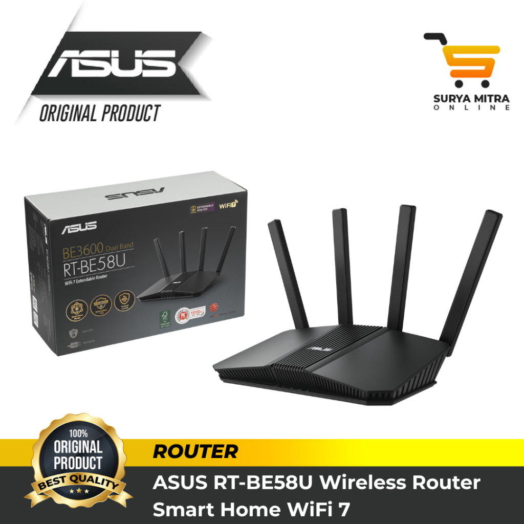 Jual Asus RT-BE58U Wireless Router Smart Home WiFi 7 Router 3600Mbps ...