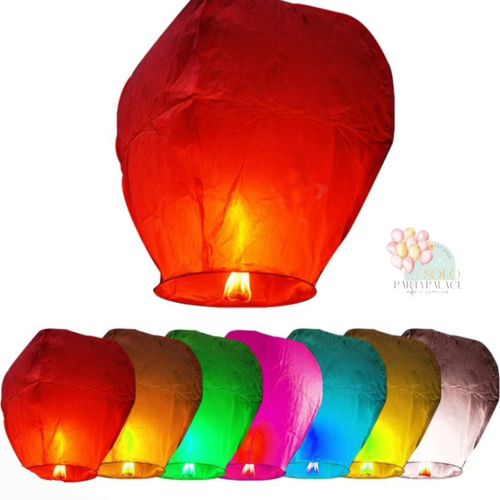 Jual LAMPION TERBANG SKY LANTERN FLYING LANTERN LAMPION WARNA WARNI ...