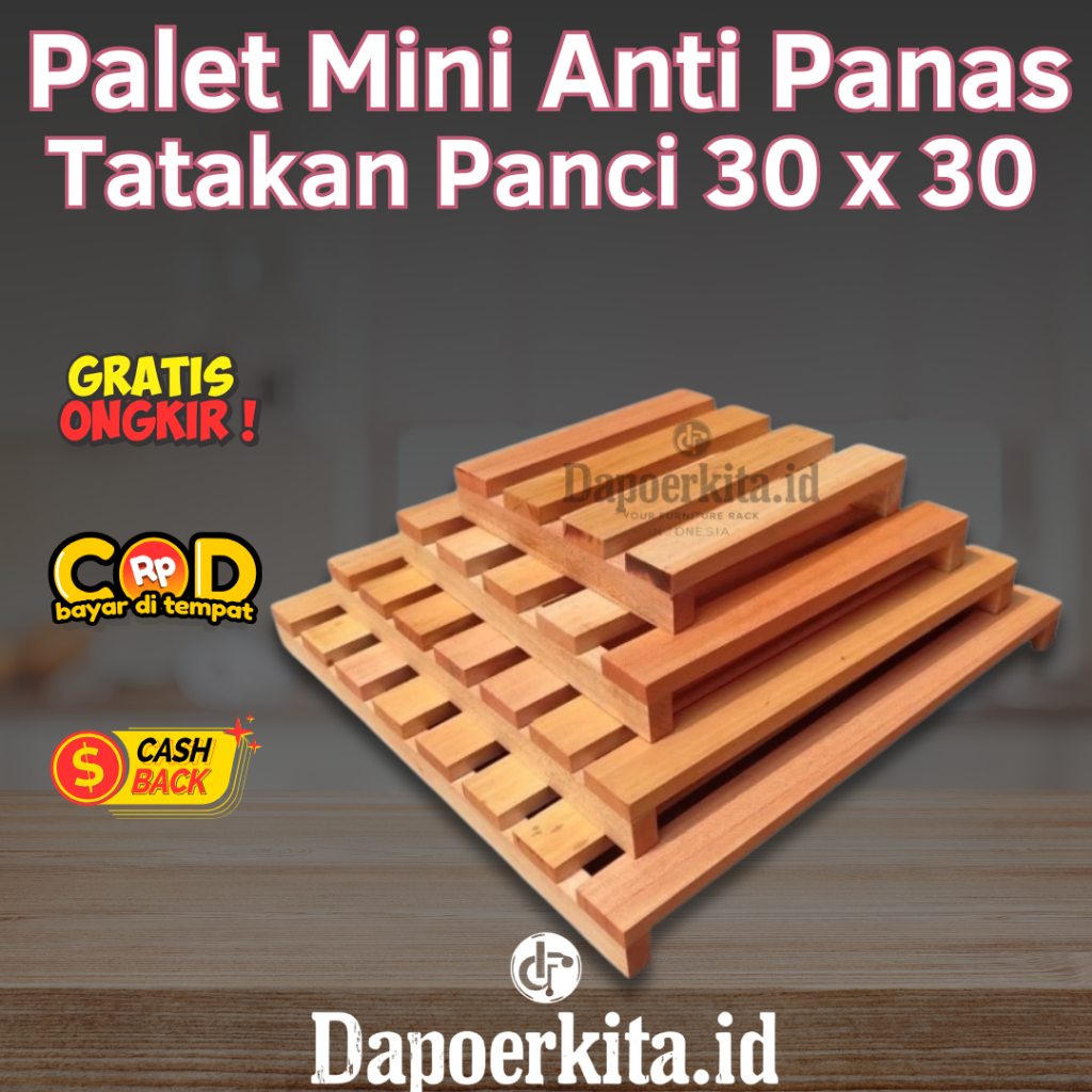 Jual Mini Palet Ukuran 30 x 30 x 3cm Tatakan Panci Anti Panas Kayu ...
