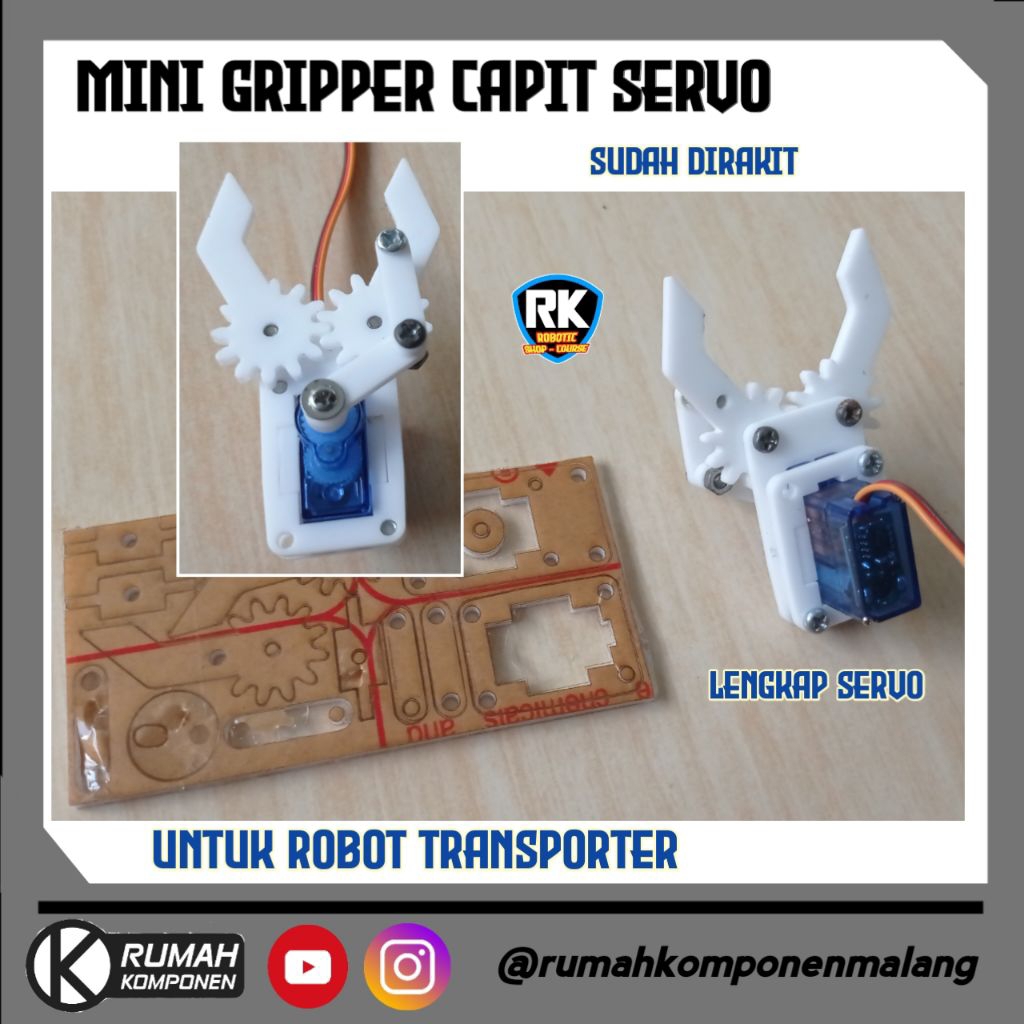 Jual Gripper mini Servo Penjepit capit robot transporter Line follower ...