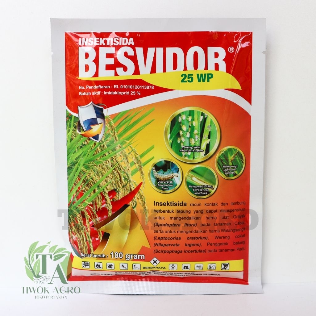 Jual BESVIDOR 25 WP 100gr | Imidacloprid 25% Obat Wereng Padi Walang ...