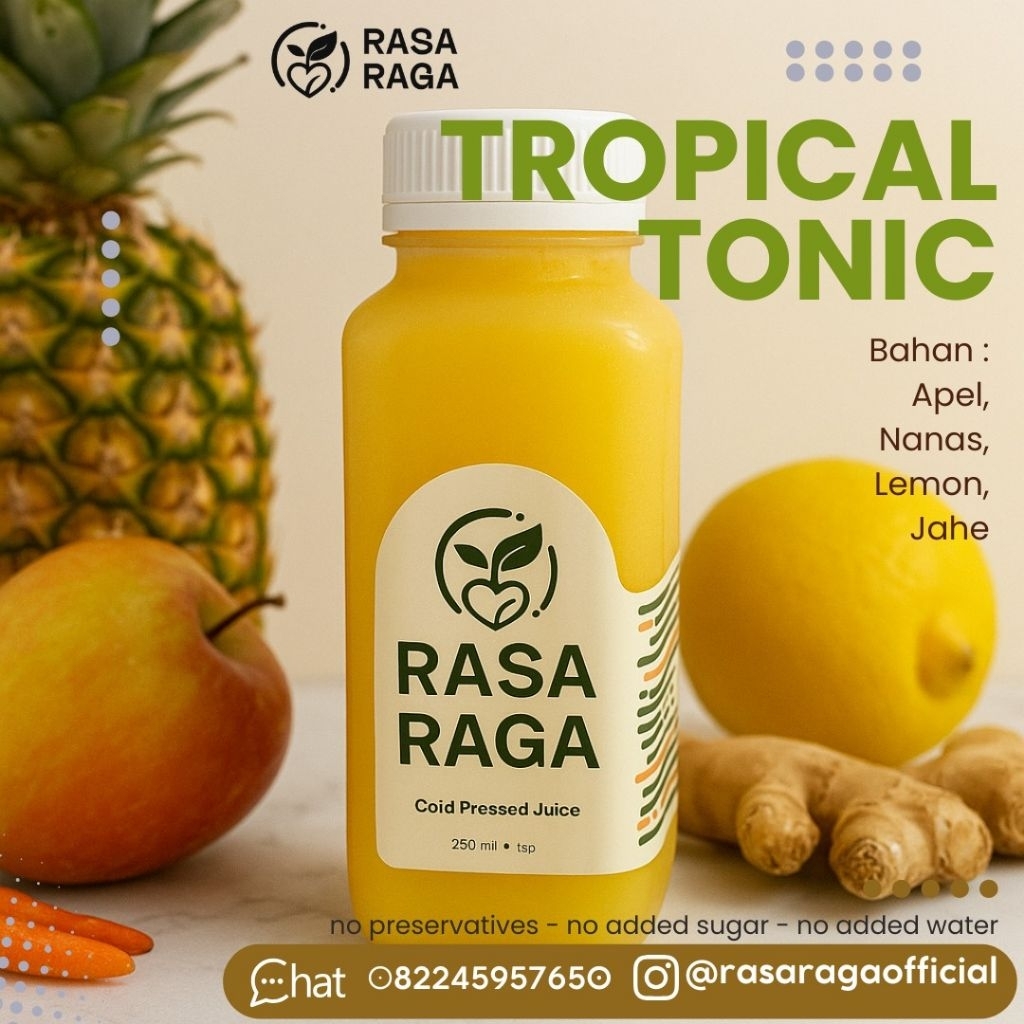 Jual Rasa Raga Cold Pressed Juice – Tropical Tronic | Jus Jahe Apel ...