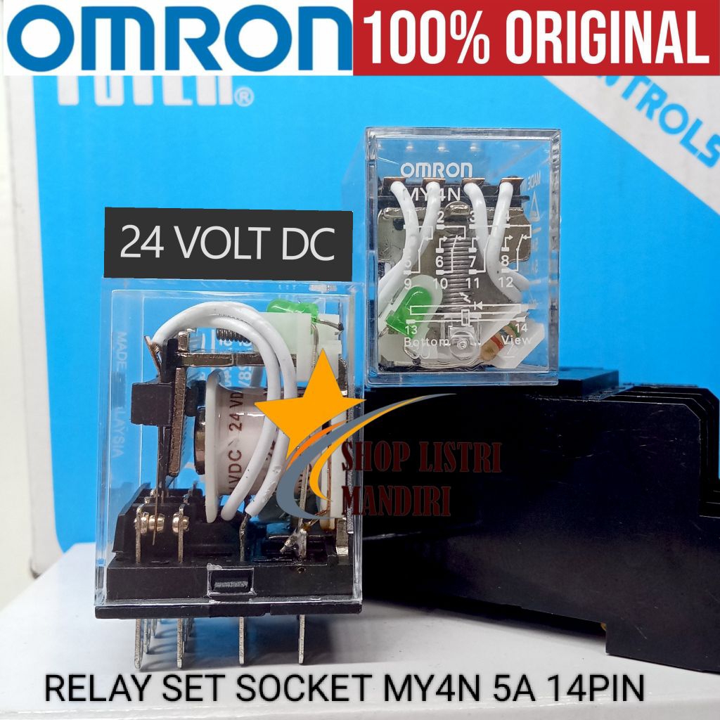 Jual Relay my4 my4n 24vdc 5ampere 14pin include socket | Shopee Indonesia