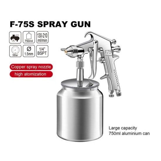 Jual SP4 Spray Gun F75 Tabung Bawah / Tabung Atas Alat Cat Semprot ...