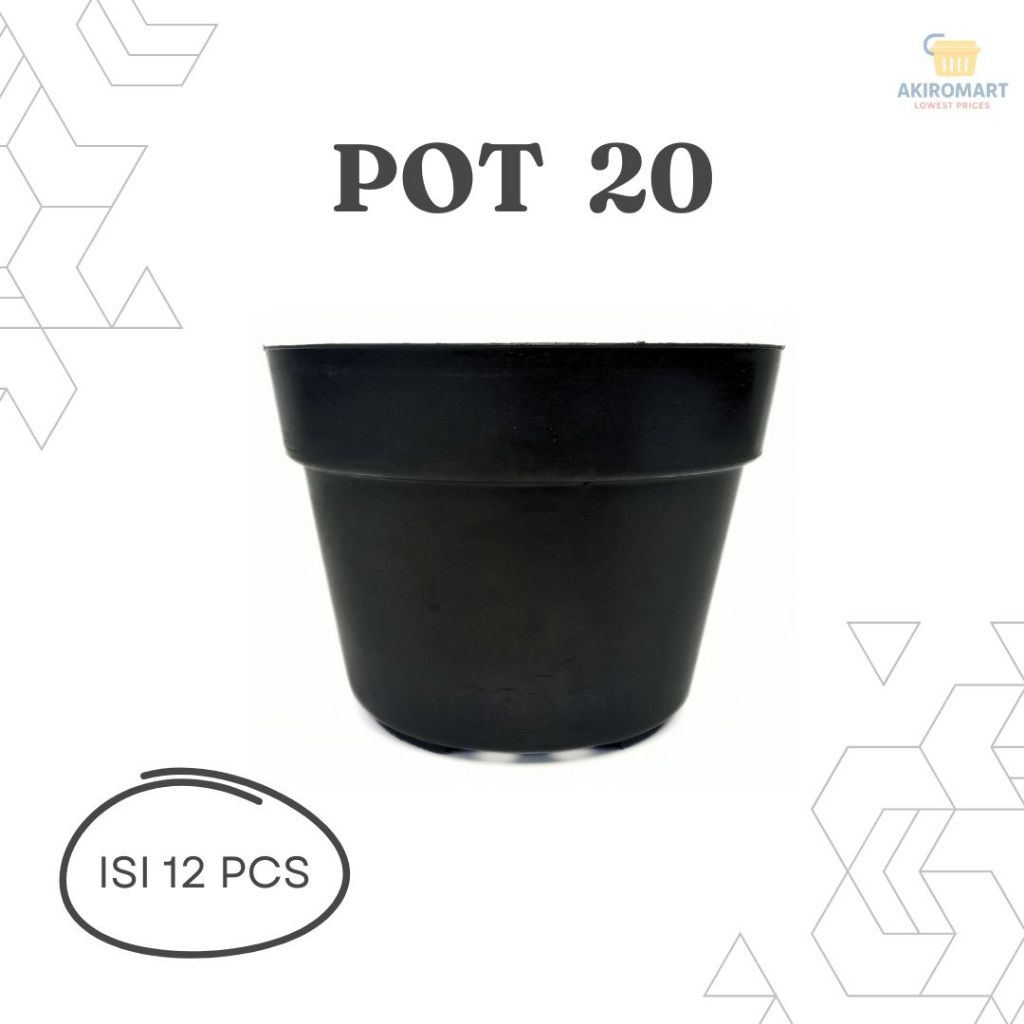 Jual LUSINAN Pot Bunga Murah /Pot Tanaman /Pot Plastik Hitam uk 20 (isi ...