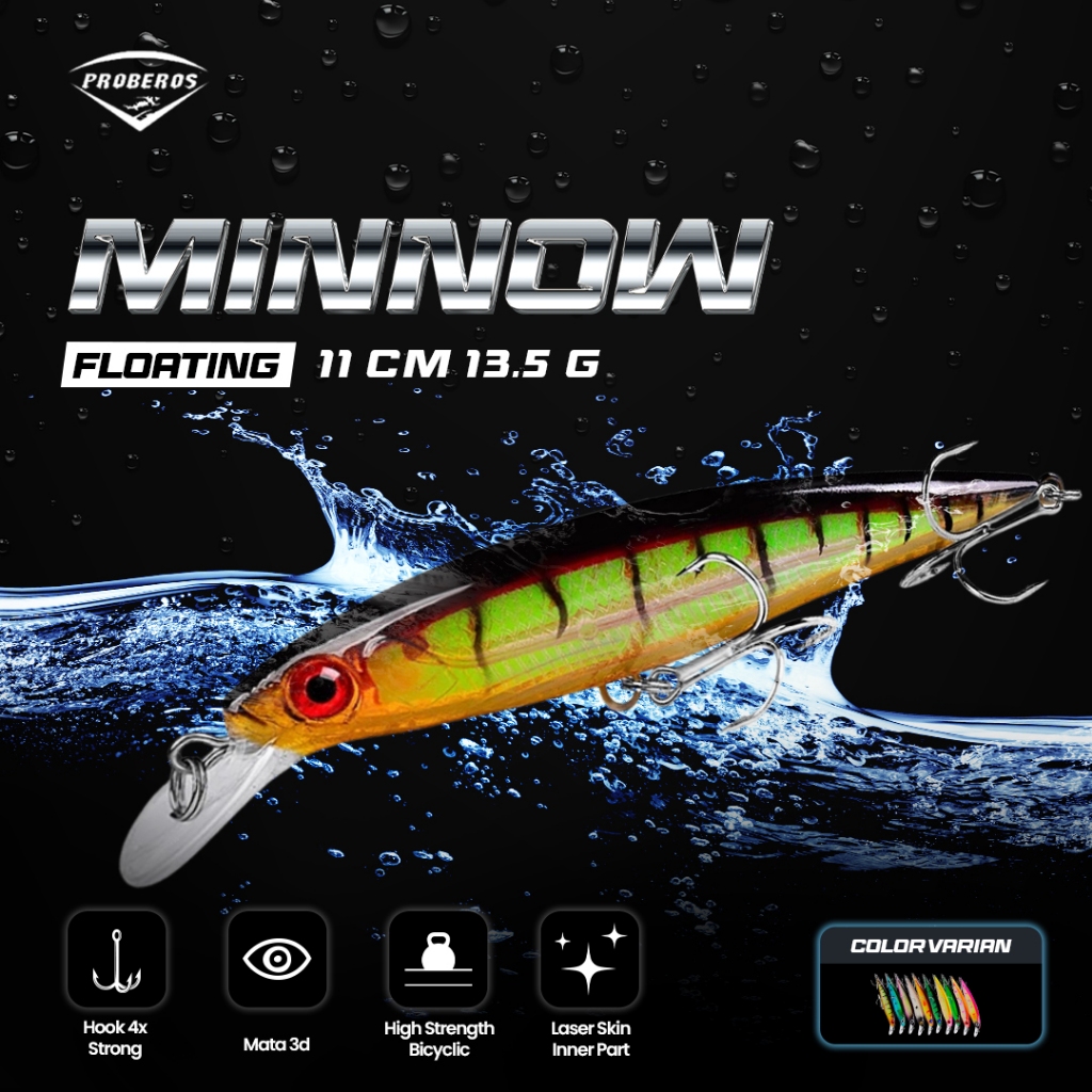 Jual Proberos Umpan Pancing Lure Minnow 11cm 13 5g 10 Topmouth Culter
