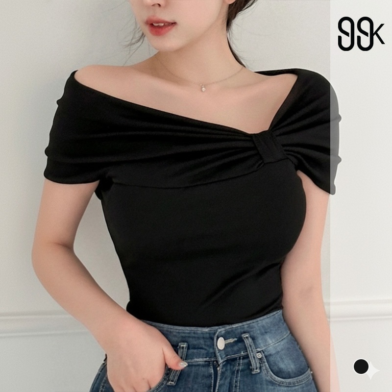 Jual [Premium] 99kOUTLET T-Shirt Shoulder Slim Fit Short Sleeve Plain ...
