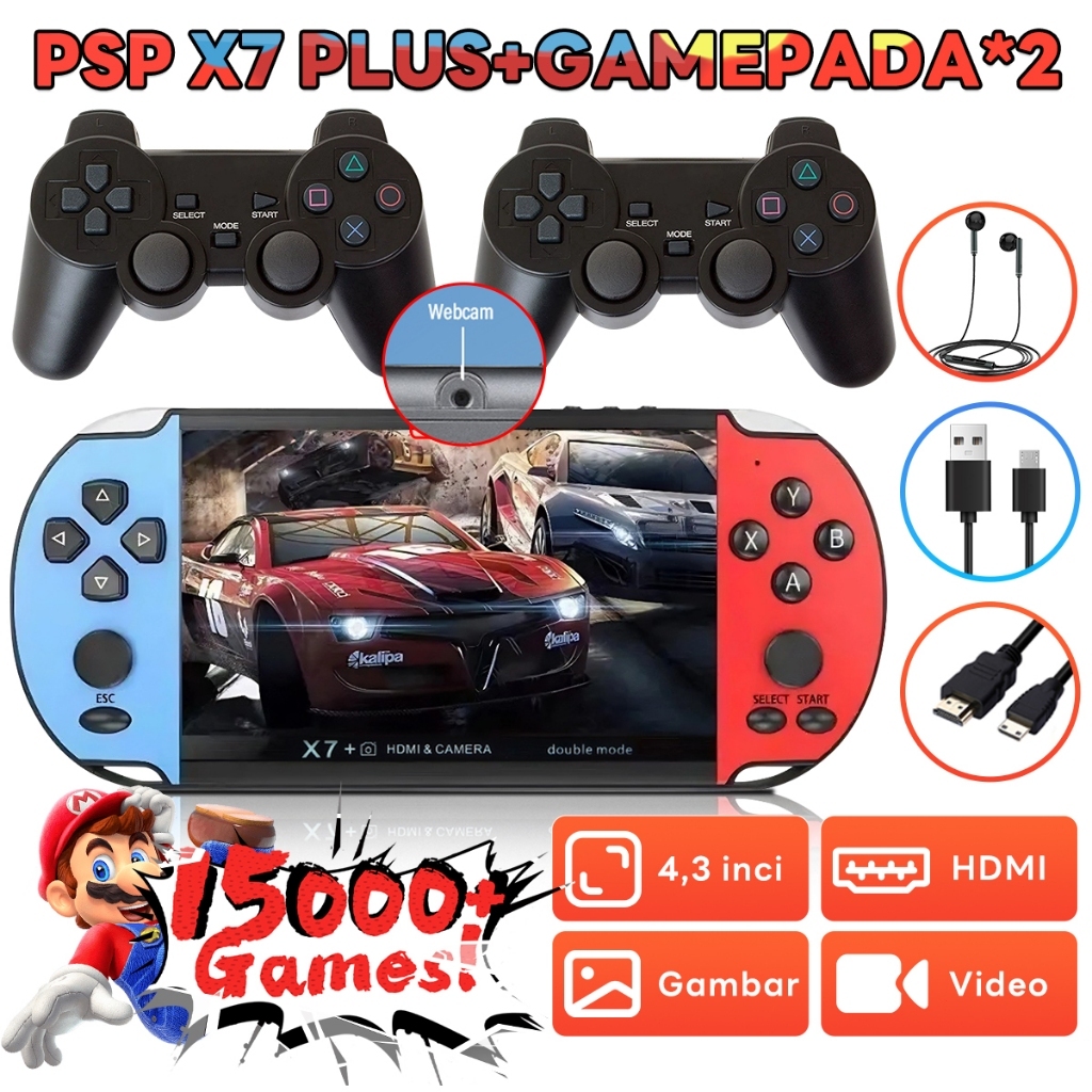 Jual PSP X7 Plus+gamepad *2/X12 Gameboy Handheld Game Console Player 7. ...