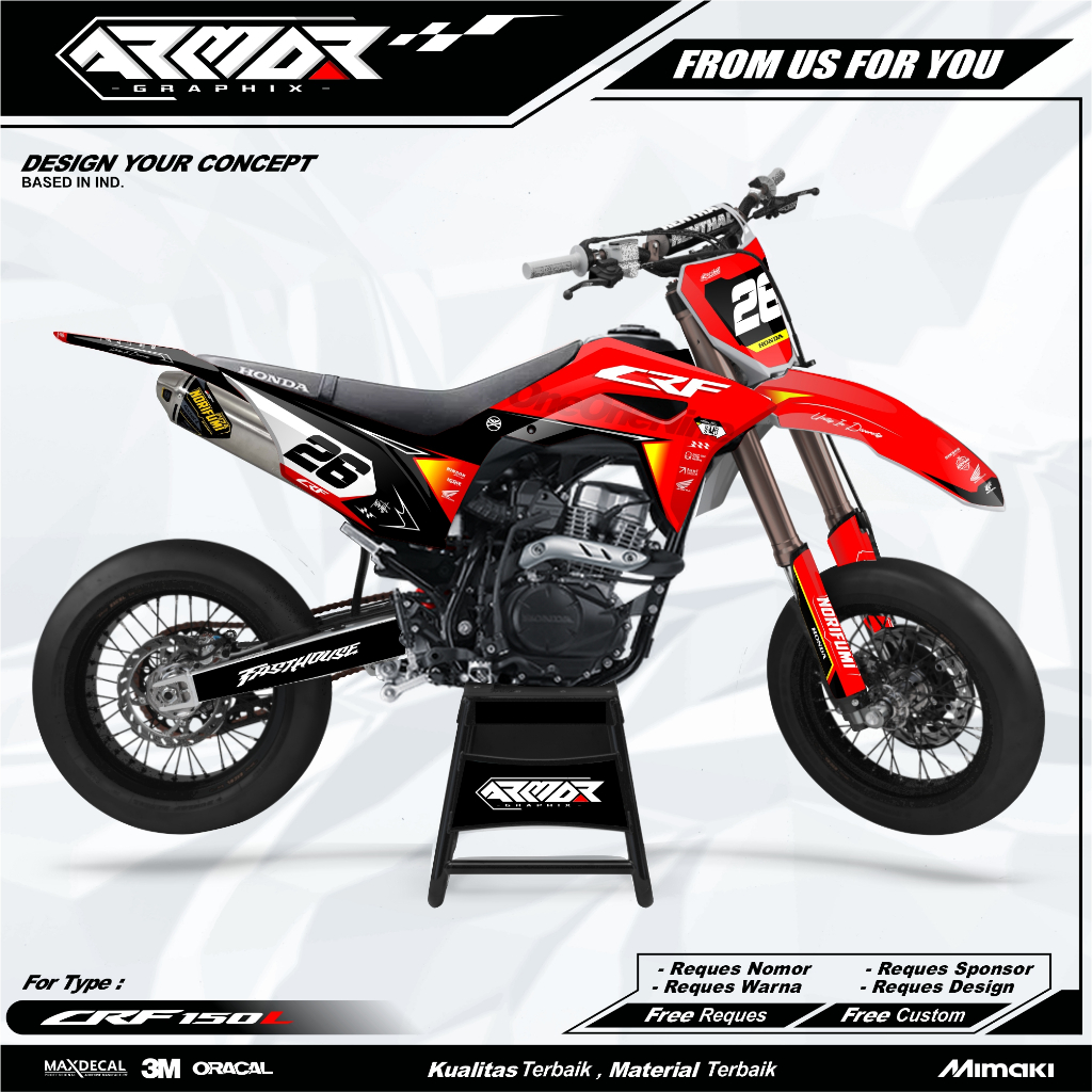 Jual Decal Stiker CRF 150L Premium Full Body - Sticker Dekal Motor ...