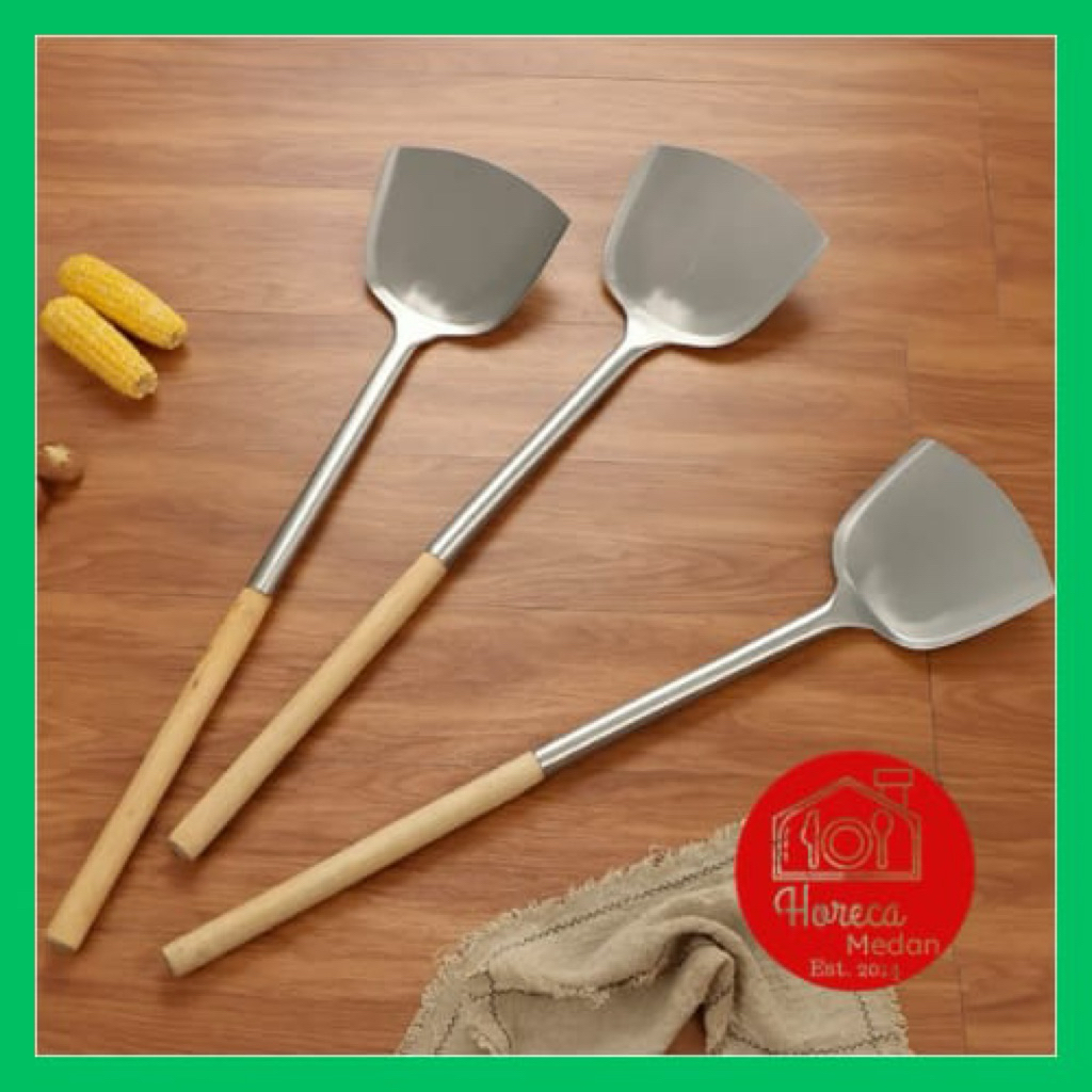 Jual Sendok Goreng sodet Jumbo gagang kayu Besar sekop gagang kayu ...