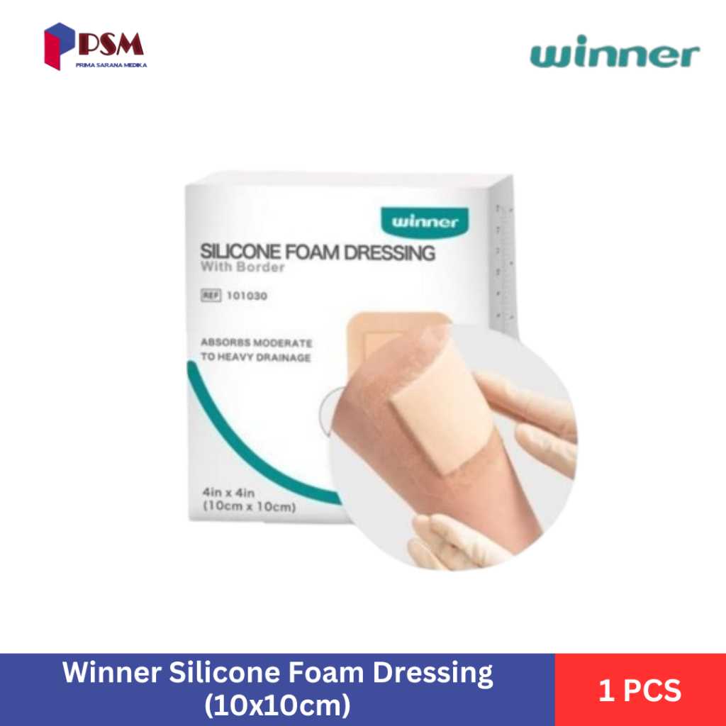 Jual Winner Silicone Foam Dressing Without Border 10cm x 10cm / like ...