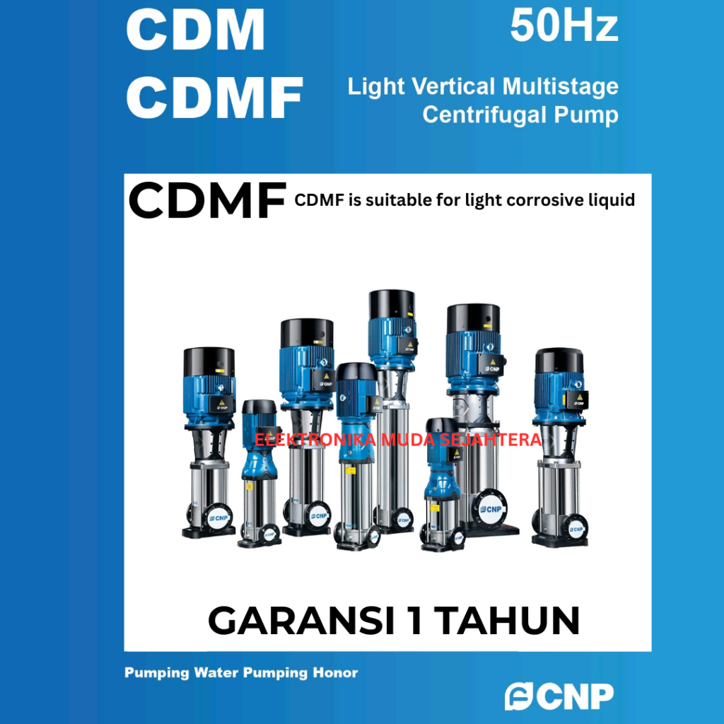 Jual Pompa Air Multistage Vertikal CNP CDMF1-3 0.37kW 0.5HP Stainless ...