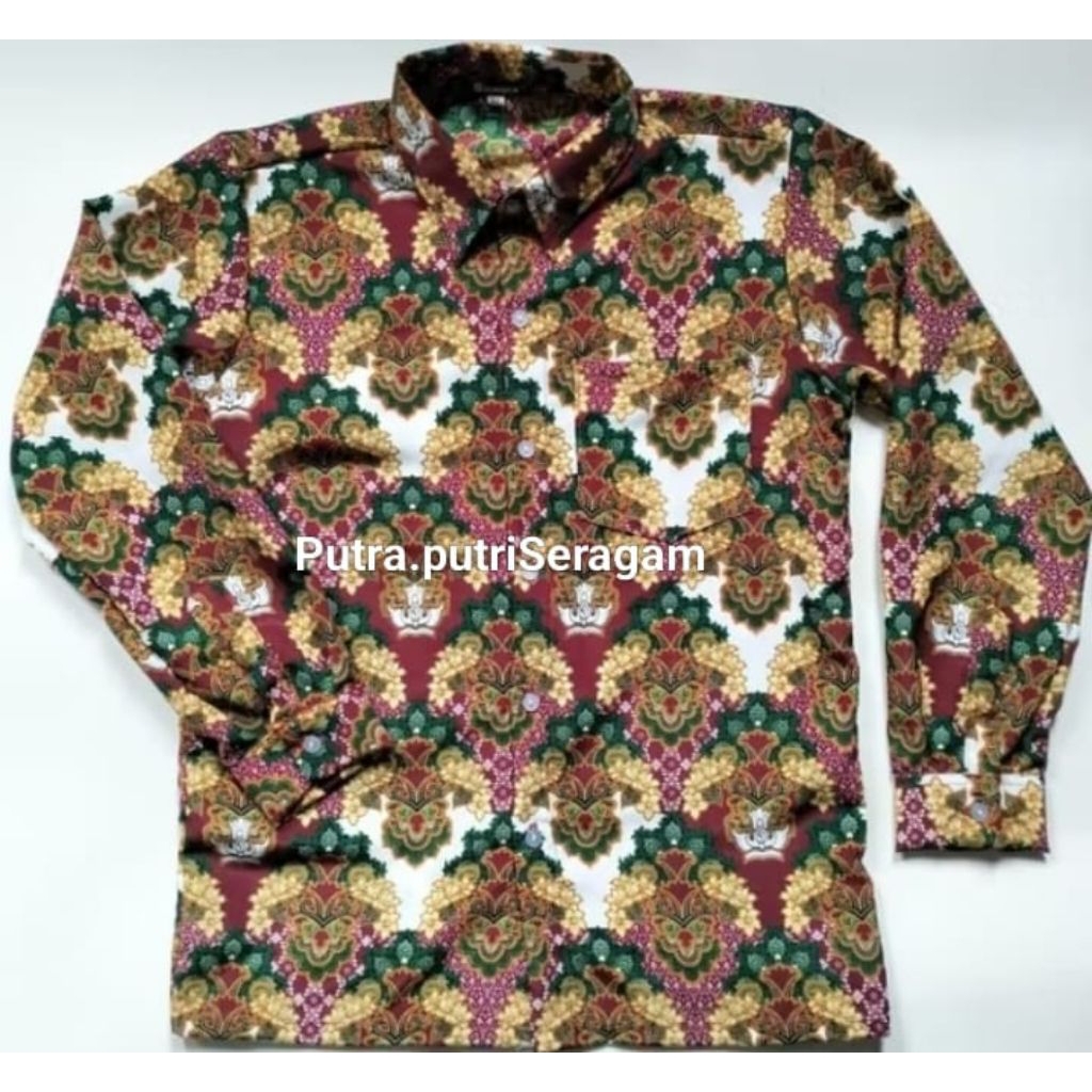 Jual BATIK SD NEGERI/BAJU BATIK SEKOLAH SD MOTIF BUNGA MELATI MERAH ...