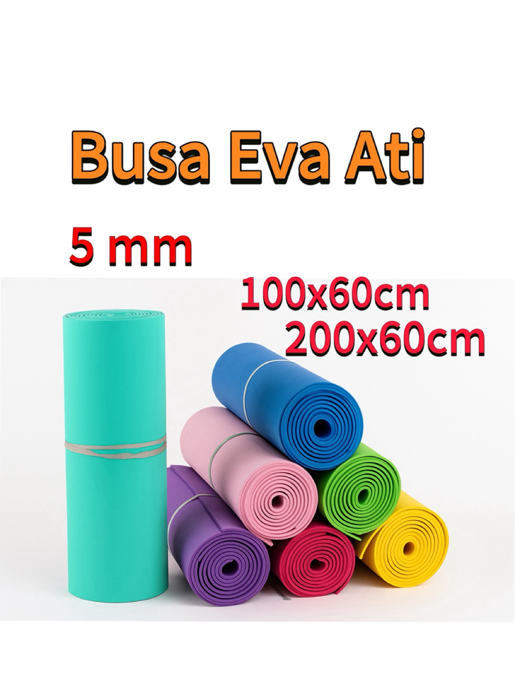 Jual Spons Eva / Busa Ati / 5mm / 100x60 / 200x60 / Busa Ati Warna ...