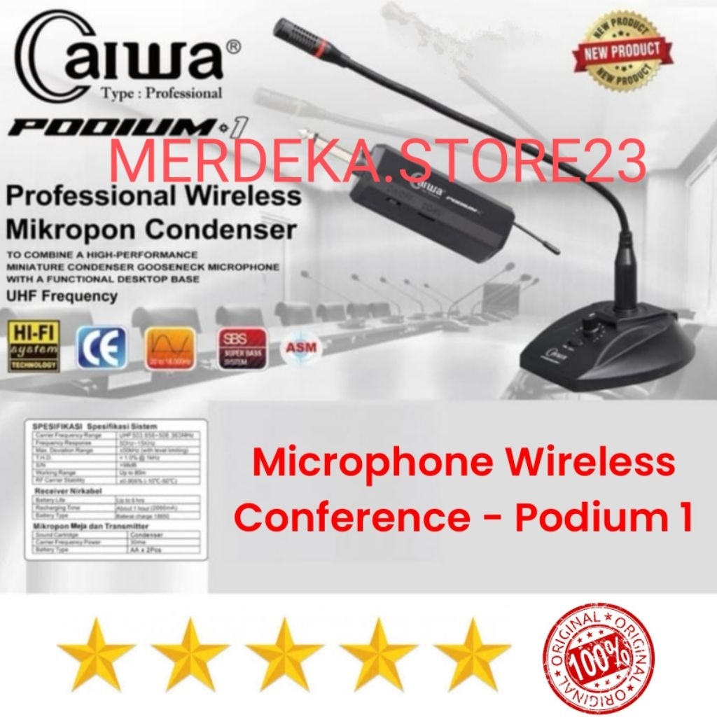 Jual Mic Meja Wireless / Mikrofon Gooseneck / Conference Wireless aiwa ...