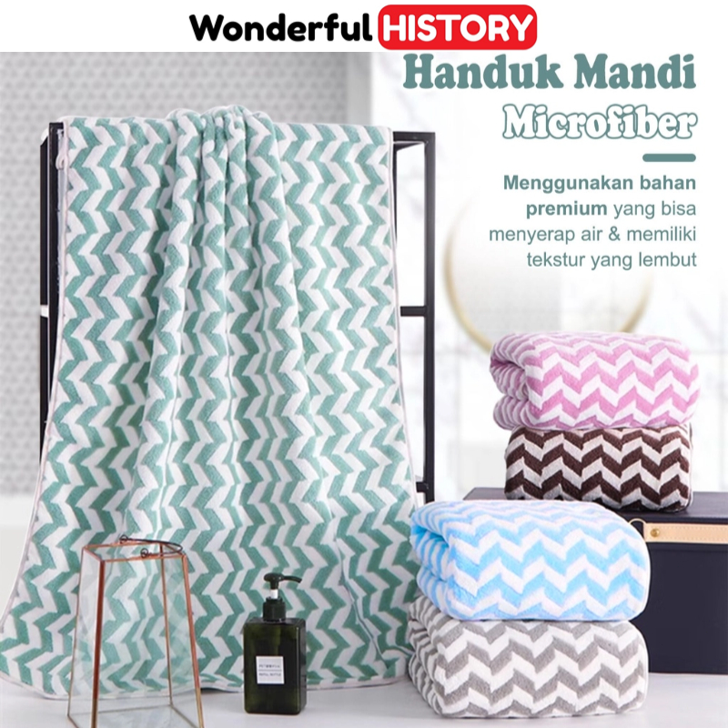 Jual Handuk Motif Zigzag 70x140cm / Handuk Bahan Microfiber Bulu Lembut ...