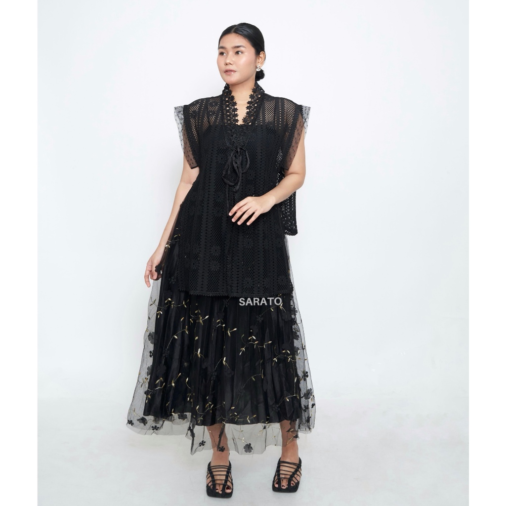 Jual SARATO - Odette Set Outer & Rok Lilit / Outer Brocade Lace Outer Wanita | Shopee Indonesia