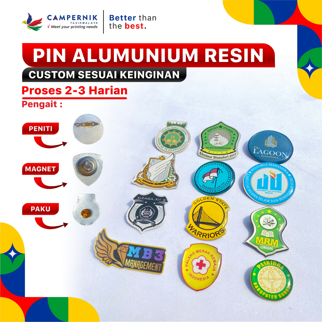 Jual Pin ALUMUNIUM Resin [CUSTOM] Pin Bros Logo, Aksesories Baju ...