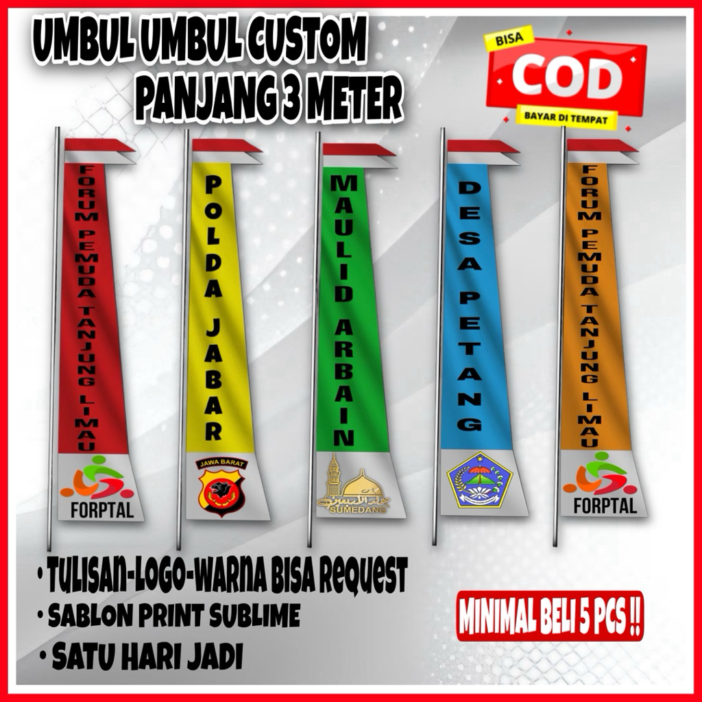 Jual Bendera Umbul Umbul Custom Reques Logo Dan Tulisan | Umbul Umbul ...