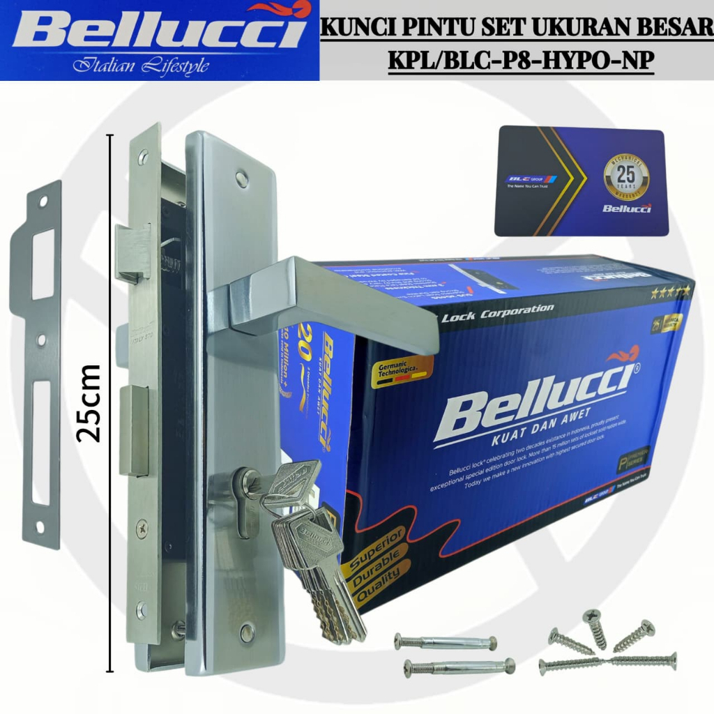 Jual Bellucci Kunci Pintu Set Ukuran Besar HYPO / Handle Set Bellucci ...