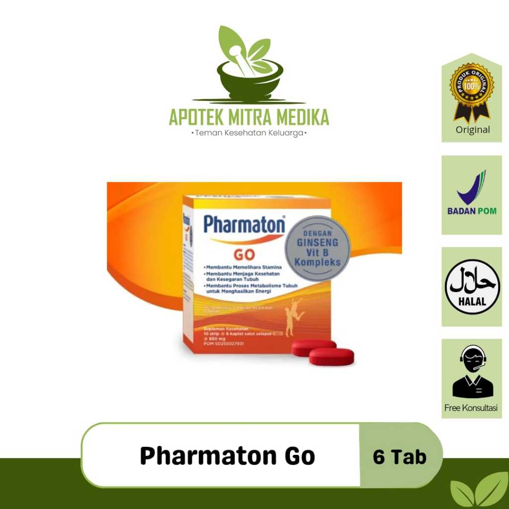 Jual Pharmaton GO 6 Capsules - Multivitamin Tambah Energi dan Daya ...