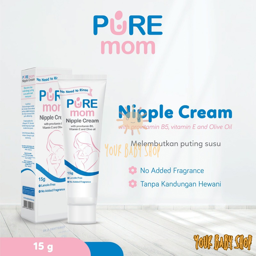 Jual Pure Mom Nipple Cream 15gr / Nipple Cream Pure Baby / Krim Puting ...