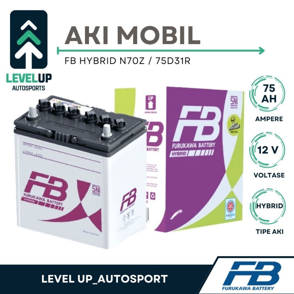 Jual AKI FB HYBRID N70Z / 75D31R , 75 AH FURUKAWA BATTERY | Shopee ...