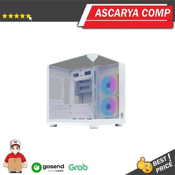 Jual CUBE GAMING PREMIUM CIELO V2 WHITE - mATX Gaming Case - Front-Top & Left Side Tempered ...
