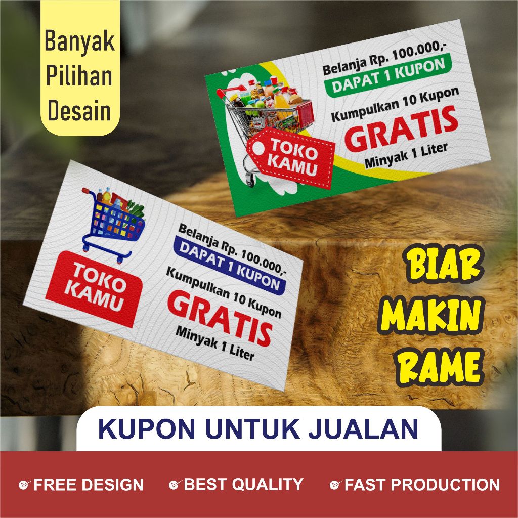 Jual Kupon toko sembako | cetak Kartu promosi jualan untuk di warung ...
