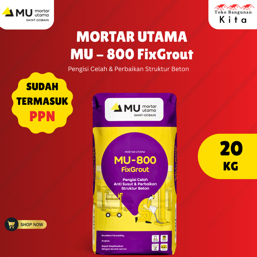 Jual Mortar Utama MU 800 FixGrout - Semen Grouting Anti Susut | Shopee ...