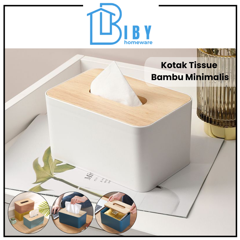 Jual BIBY Kotak Tisu Tissue Bambu Minimalis Elegan Model Panjang Tissue ...