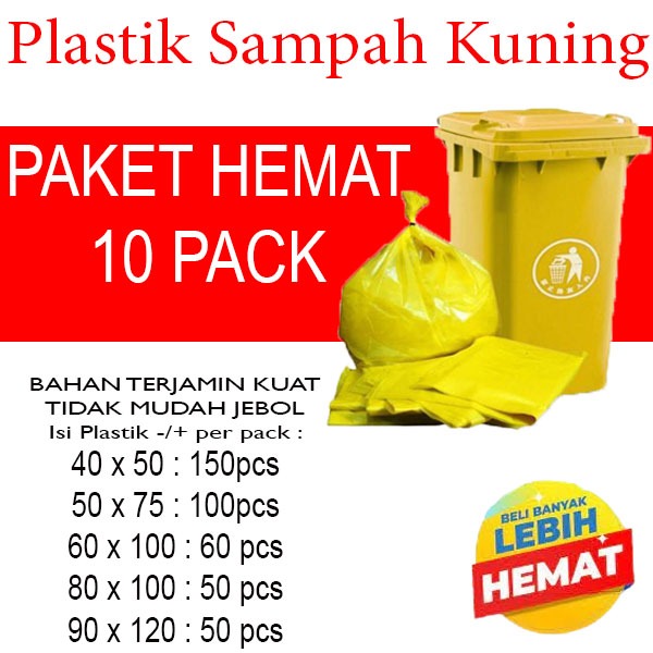 Jual Kantong Plastik Sampah Kuning | Plastik Kuning Medis | Plastik ...