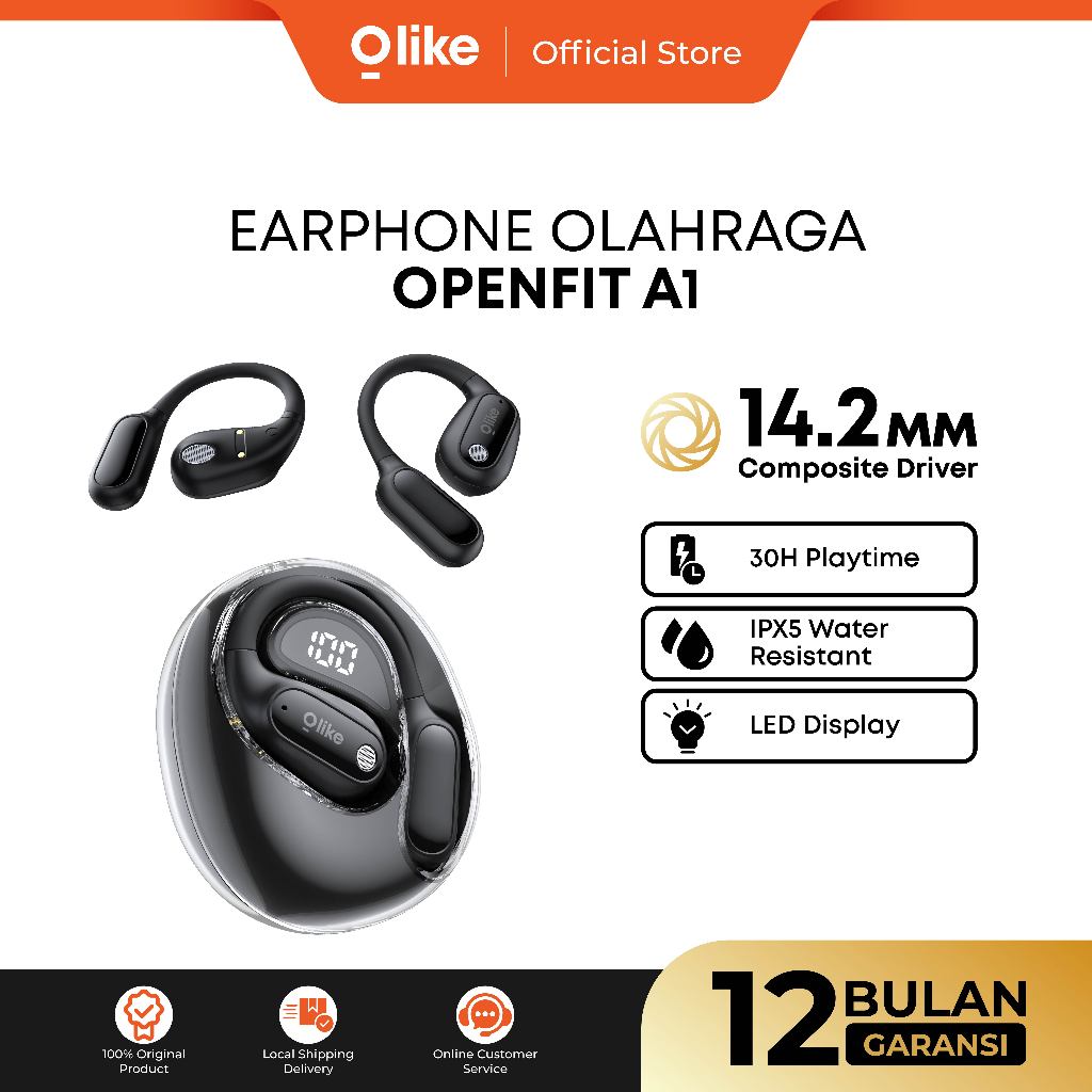 Jual OLIKE OPENFIT A1 - TWS Sport Headphone Open-Ear | Powerfull Bass ...