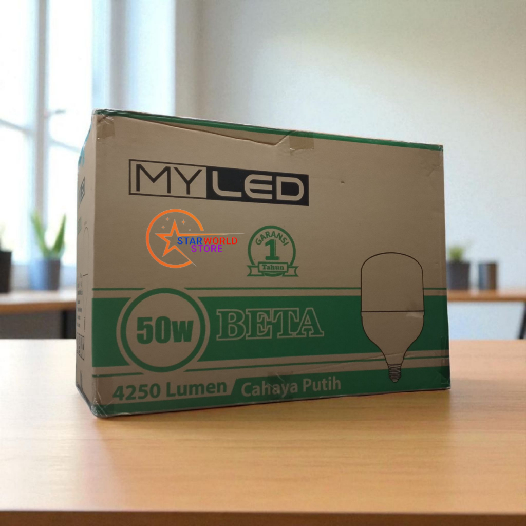 Jual Paket 1 Koli Myled Beta Lampu LED T-Bulb 50 Watt / 1 Karton Isi 30 ...