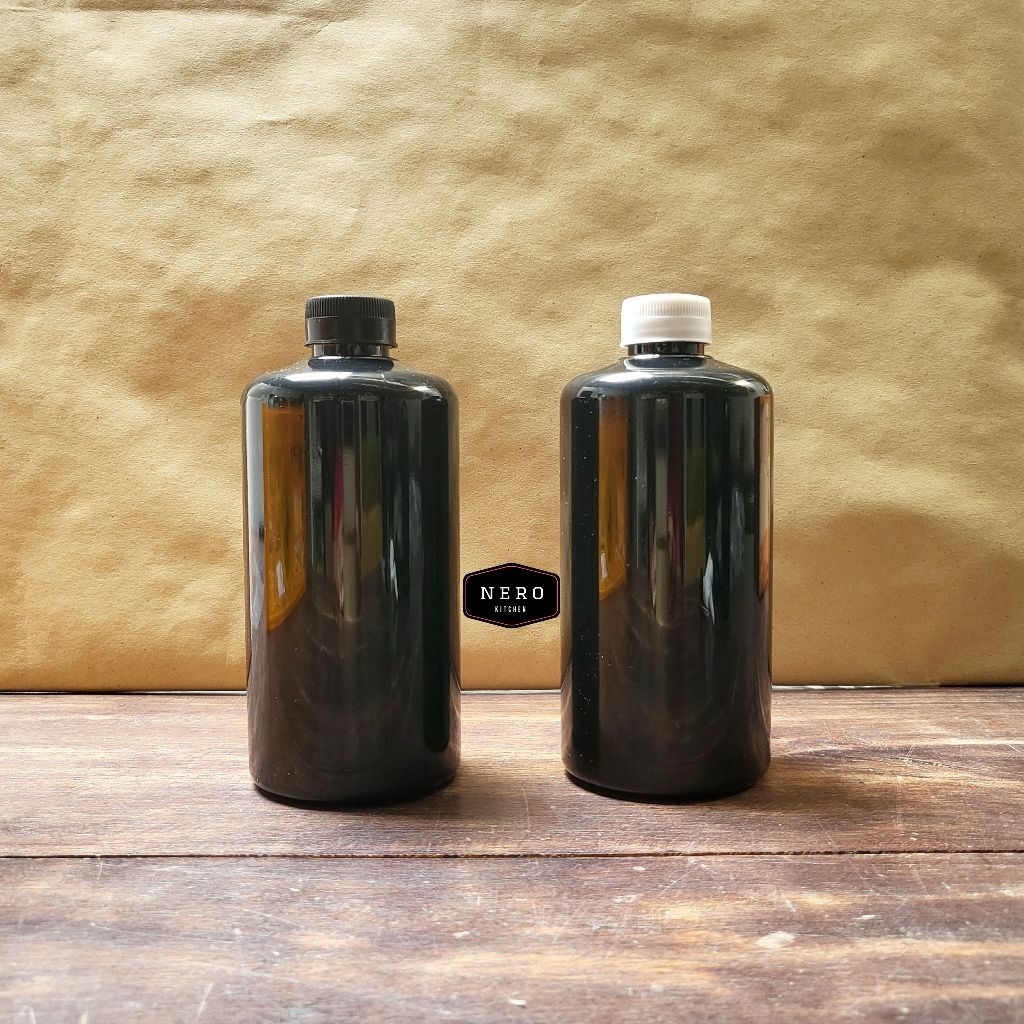 Jual Botol Hitam 500ml Plastik / Botol Amber Plastik / Botol tempat ...