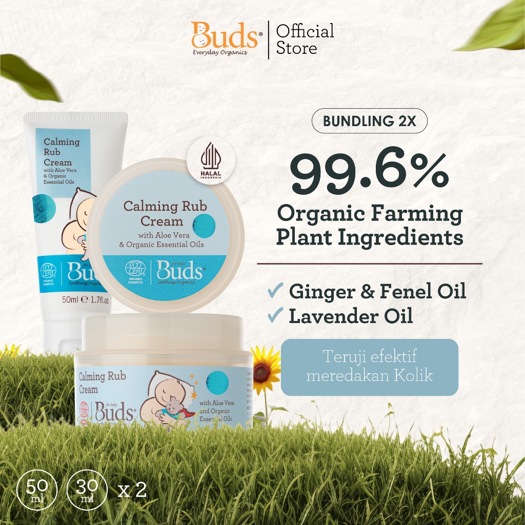 Jual [2PCS] Buds Organics Calming Rub Cream | Calming Baby Cream - Krim ...