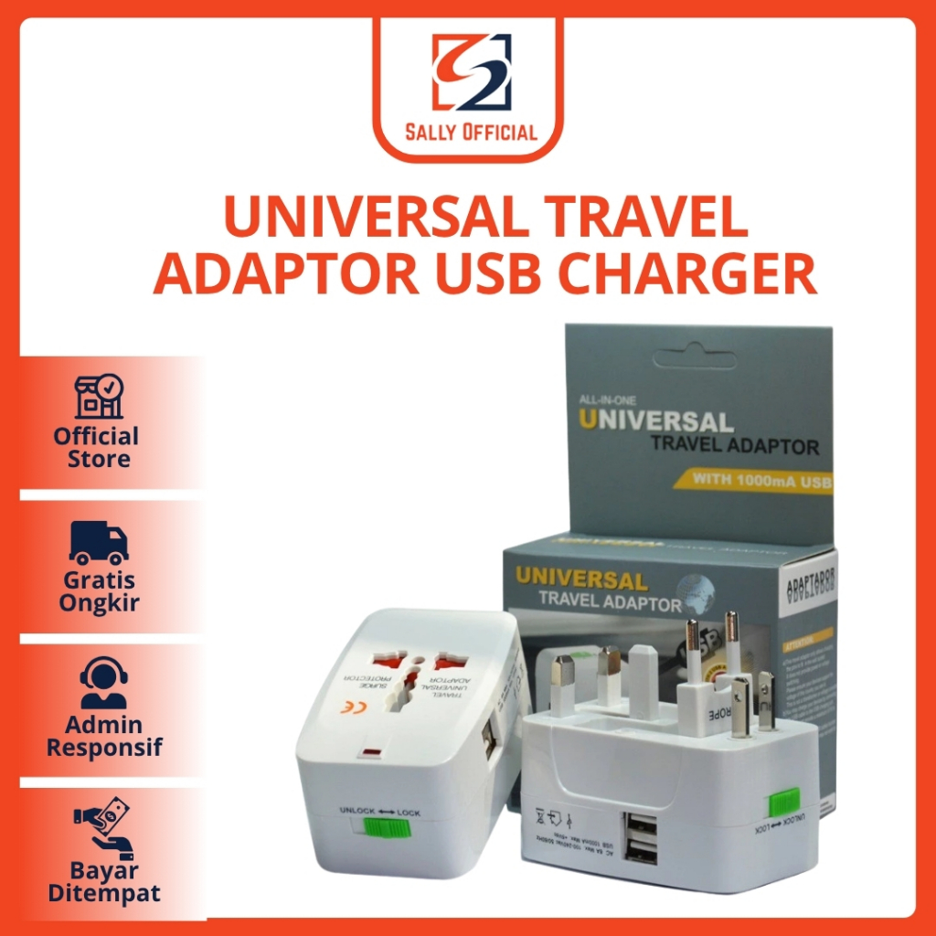 Jual TRAVEL ADAPTOR /Colokan Stop Kontak Universal Adaptor USB Charger ...