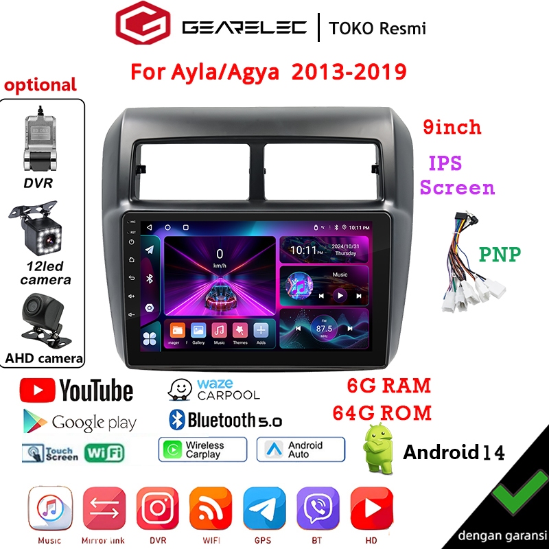 Jual GEARELEC Untuk Agya Ayla 2013-2019 6G+64G Android 14 Head Unit ...