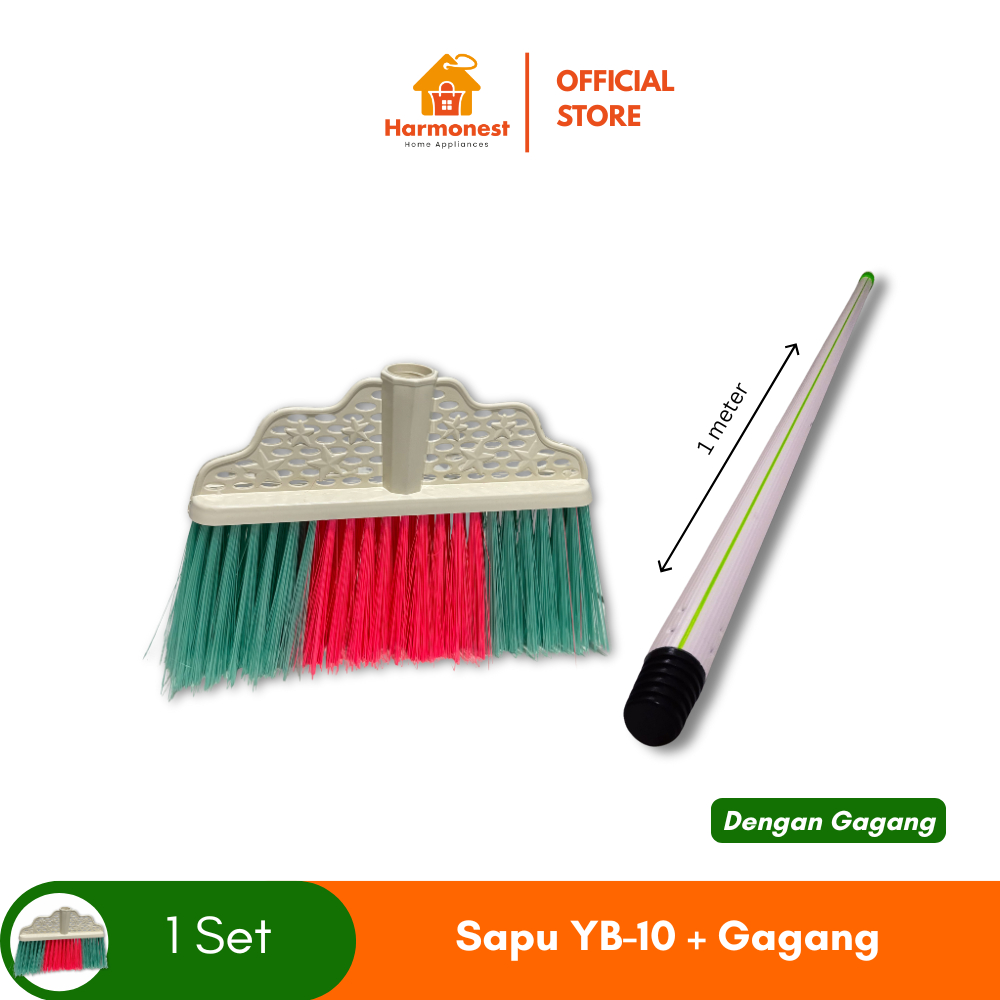 Jual Harmonest | Sapu Model YB-10 Sapu + Gagang Besi | 1 SET Sapu ...
