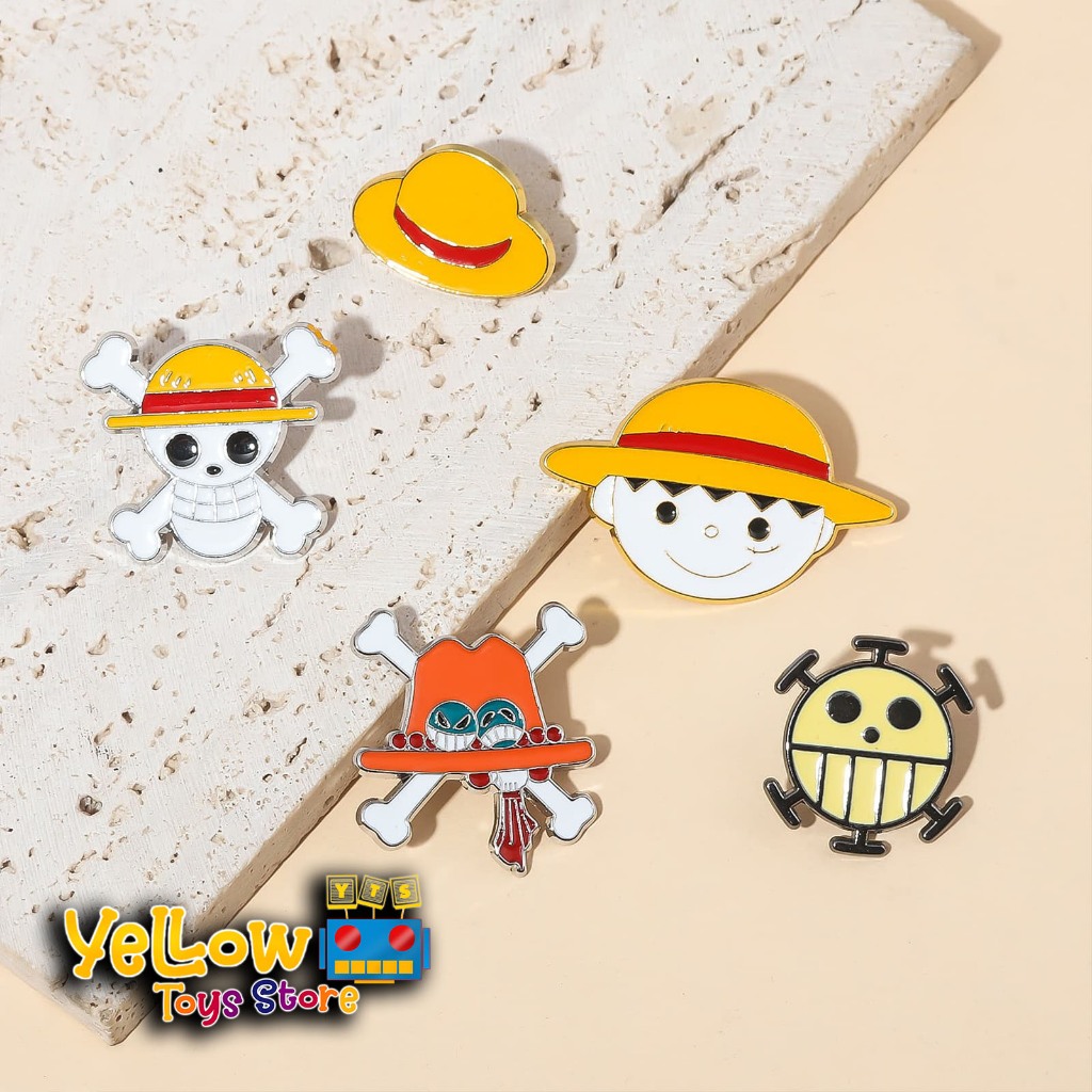 Jual Bros Pin Enamel One Piece Topi Jerami Straw Hat Ace Jolly Roger ...
