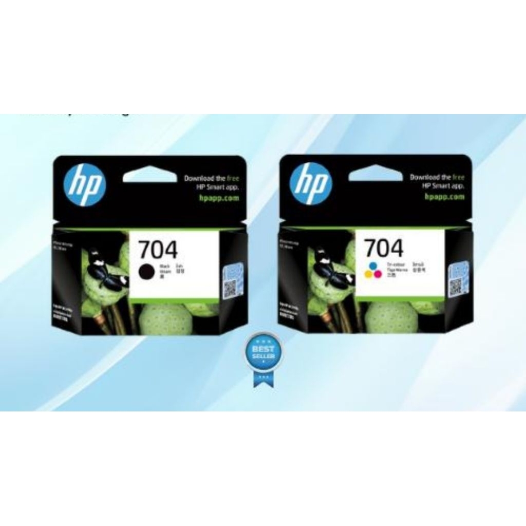 Jual Cartridge hp 704 black dan 704 tri color original 1 paket | Shopee ...