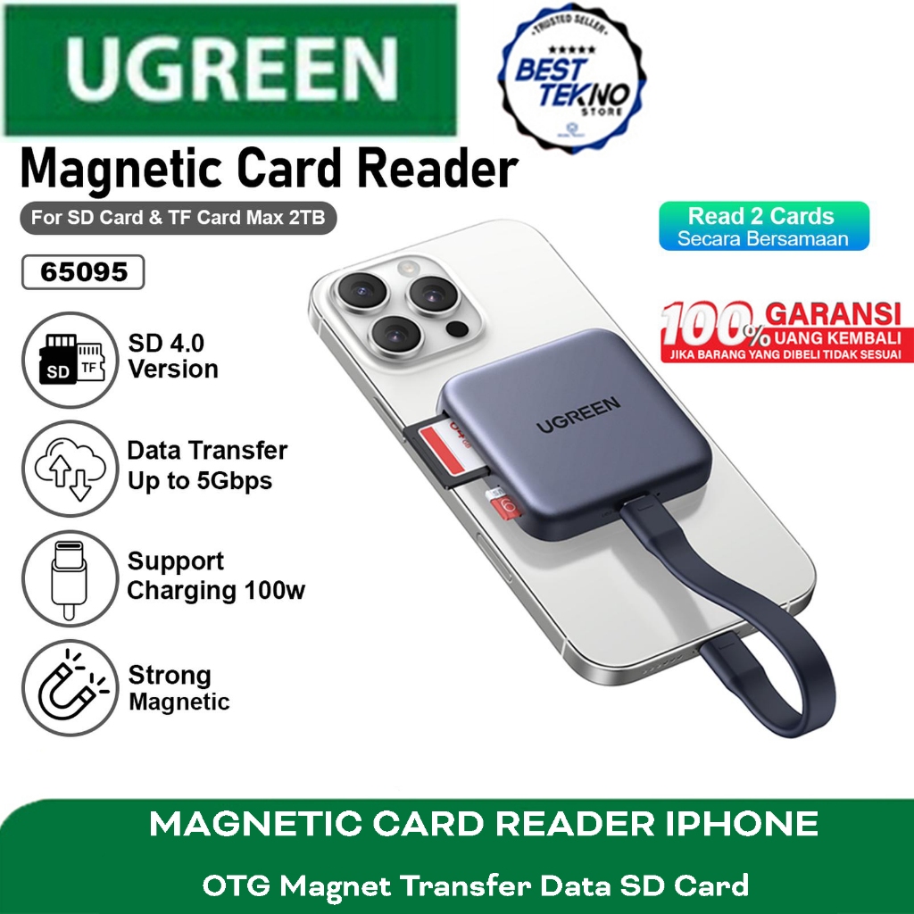 Jual Ugreen Card Reader Magnetic Kabel USB C OTG Magsafe iPhone SD Card ...