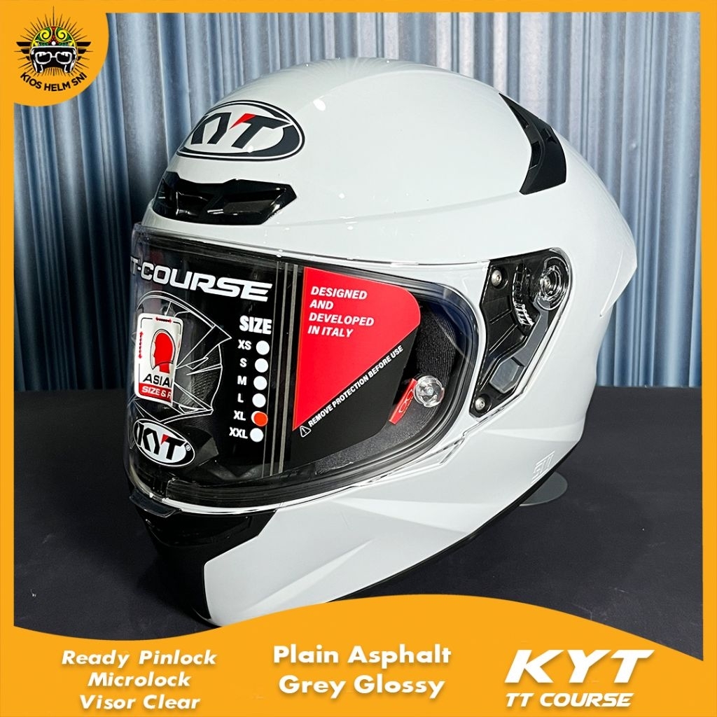 Jual KYT TTC Helm full face KYT TT Course warna asphalt grey | Shopee ...