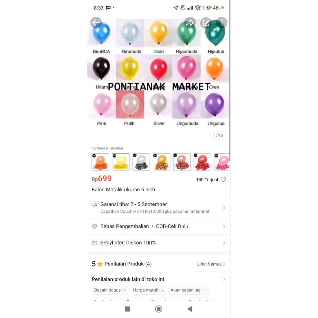 Jual Balon Metalik ukuran 5 inch | Shopee Indonesia